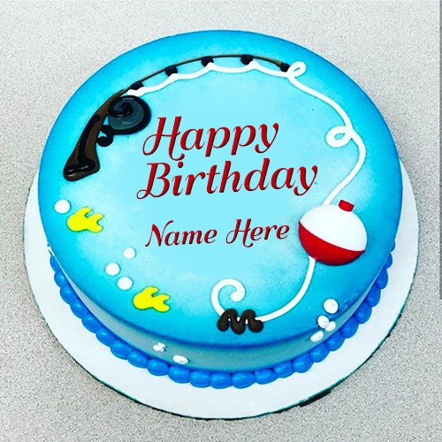Fishing Cake for Birthday With Name