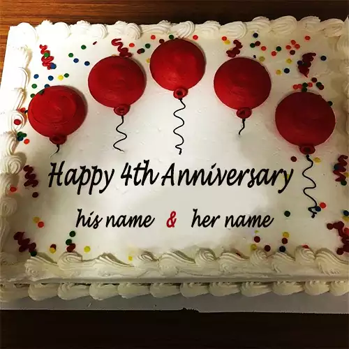 Wedding Anniversary Wishes Cake With Name Edit