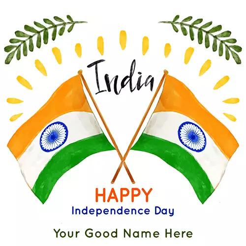 15th August Independence Day Greeting Cards With Name